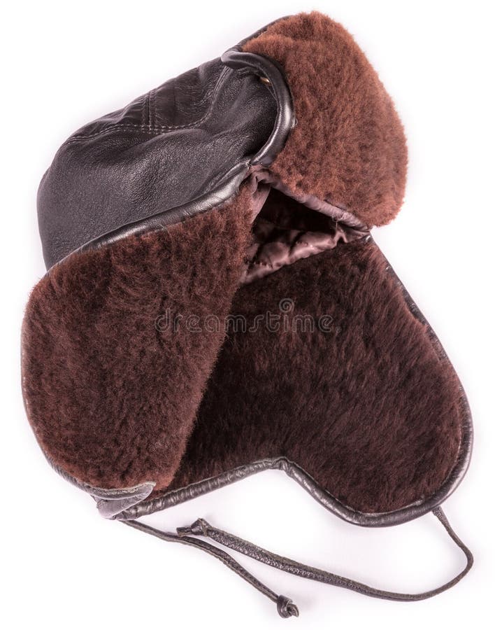 Brown leather safety cap stock photo. Image of clothes - 31854478