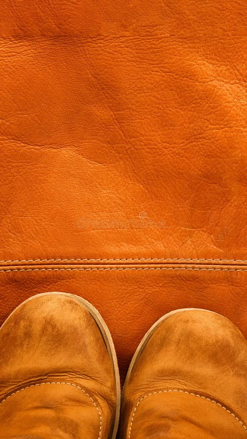 Brown Leather Shoes on the Background of Same Bag, Vertical, 16:9 Stock ...