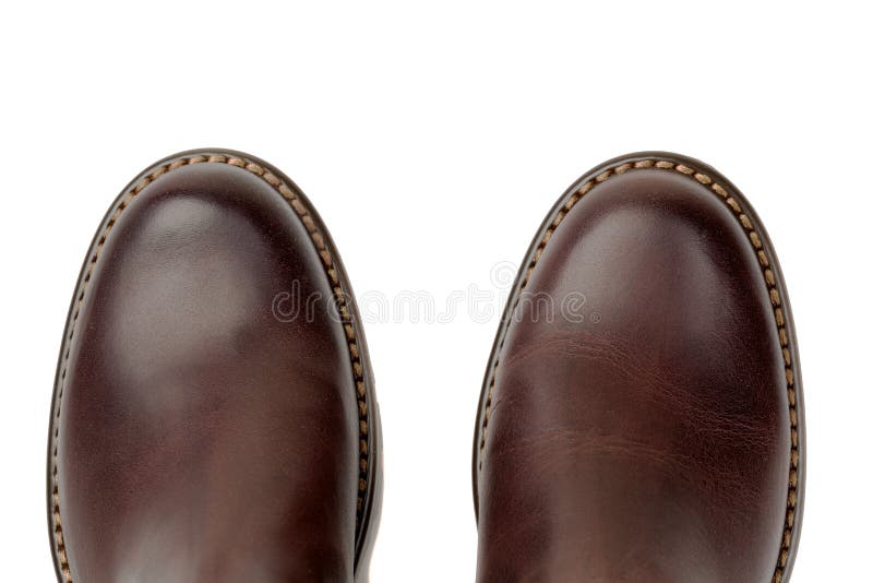 Brown Leather Shoes Close-up, Top View Stock Photo - Image of footwear ...