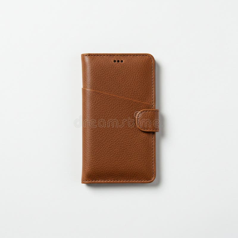 Brown Leather Smartphone Case with a Textured Surface. it Has a Flap ...
