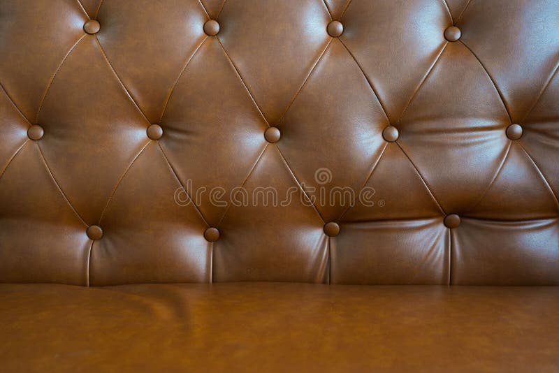 Brown Leather Sofa Texture with Buttons. Stock Photo - Image of fashion ...