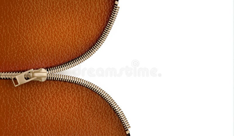 Brown Leather Texture Background with Zipper. Stock Vector ...