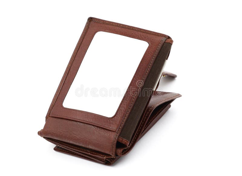 Brown Leather Wallet with a Blank Space for Credit Card Stock Image ...