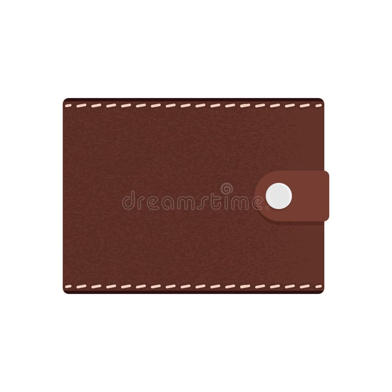 Brown Leather Wallet Isolated on a White Background Stock Illustration ...