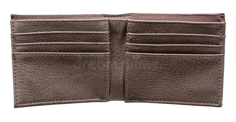 Brown Leather Wallet Open and Empty Stock Photo - Image of open ...