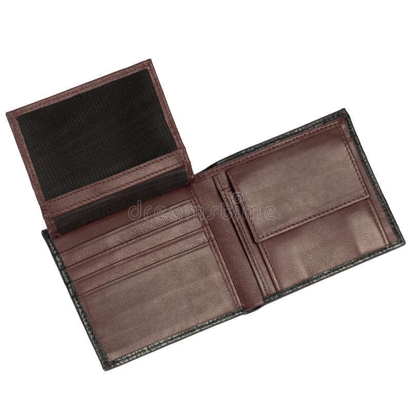 Stylish Leather Wallet Card Compartments Opened Stock Photos - Free ...