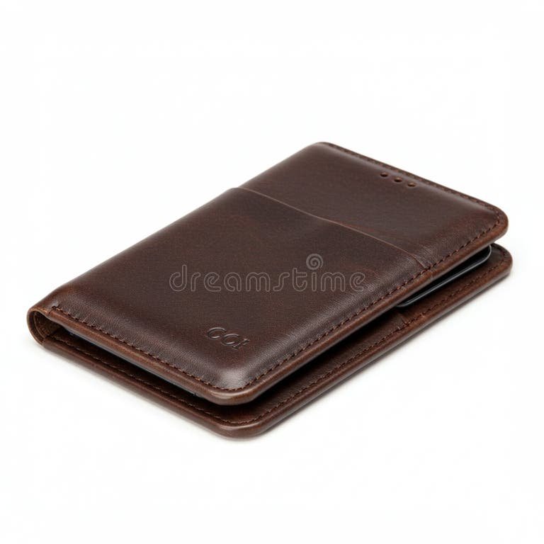 Brown Leather Wallet with a Sleek, Minimalist Design. Features Include ...