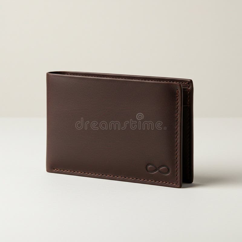 Brown Leather Wallet with a Sleek, Rectangular Design. Minimal ...