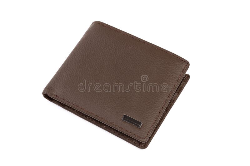 Brown Leather Wallet on a White Background Stock Photo - Image of card ...