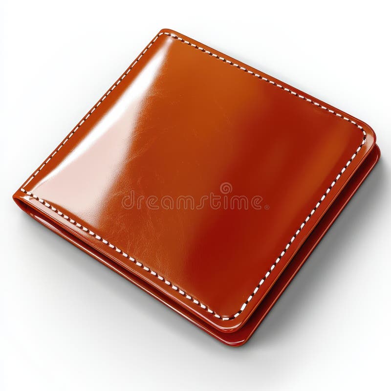 Brown Leather Wallet on White Background Stock Illustration ...