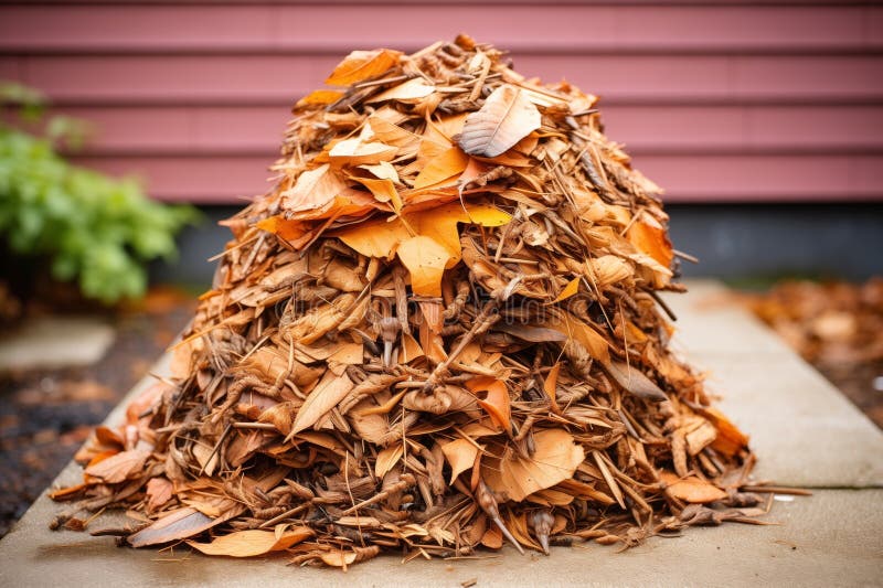 Brown Leaves Stacked for Composting Stock Image - Image of management ...