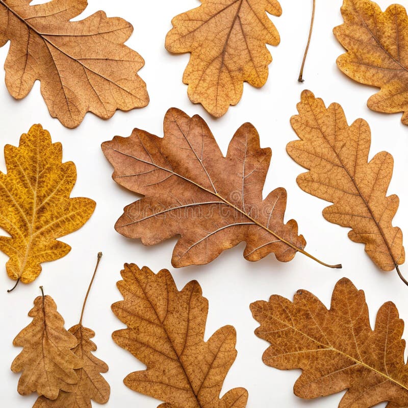 Brown Leaves Texture Background Isolated on White Background Stock ...