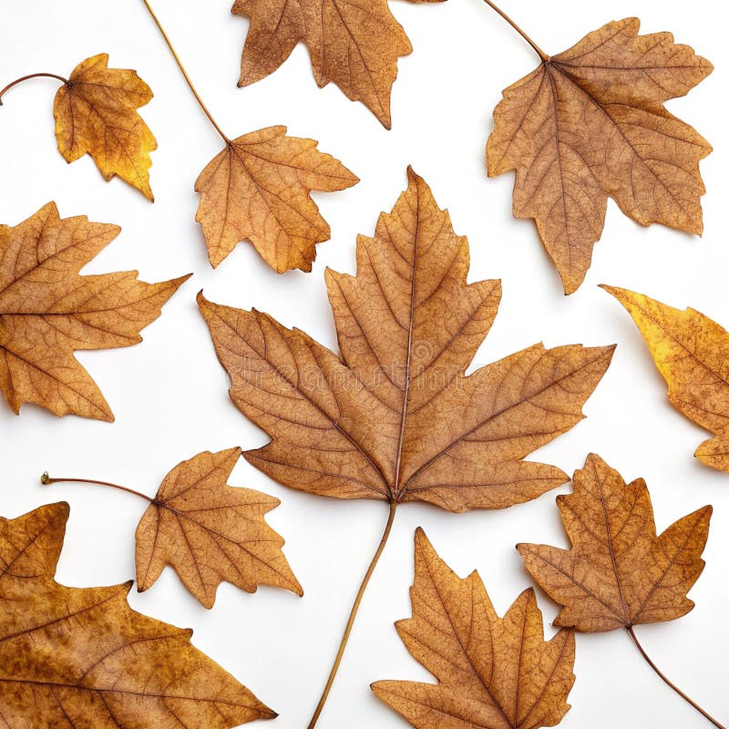 Brown Leaves Texture Background Isolated on White Background Stock ...