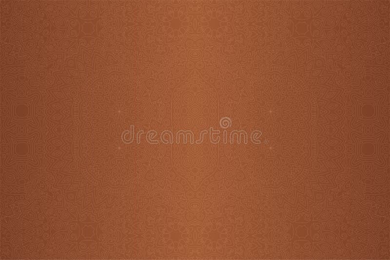 Brown Line Art with Abstract Eastern Pattern Stock Vector ...