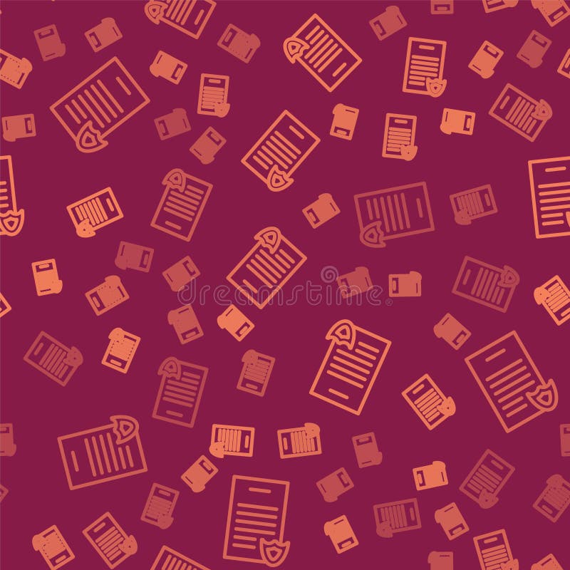 Brown Line Firearms License Certificate Icon Isolated Seamless Pattern ...