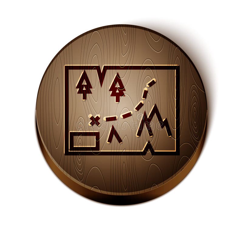 Brown Map Marker with a Silhouette of a Person Icon Isolated on White ...