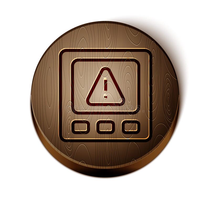 Brown Line Gps Device Error Icon Isolated on White Background. Wooden ...