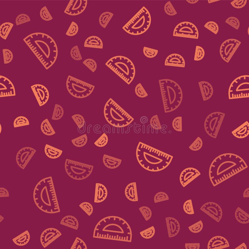 Brown Line Protractor Grid for Measuring Degrees Icon Isolated Seamless ...