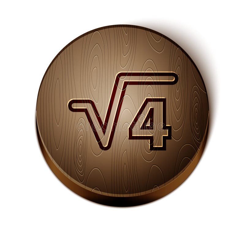 Brown Line Square Root of 4 Glyph Icon Isolated on White Background ...