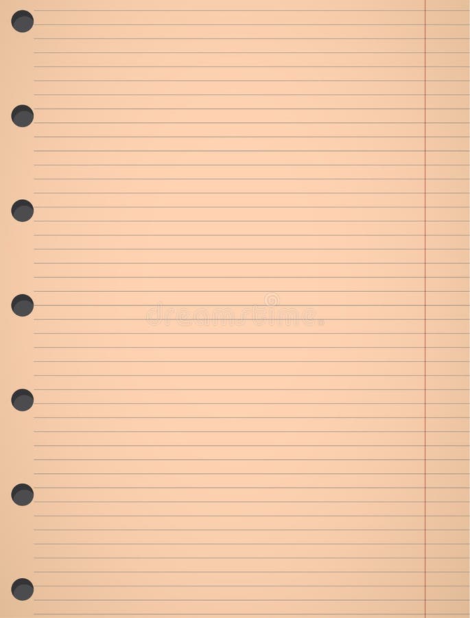 Brown Lined Notebook Paper with Margin is on Black Table Surface Stock ...