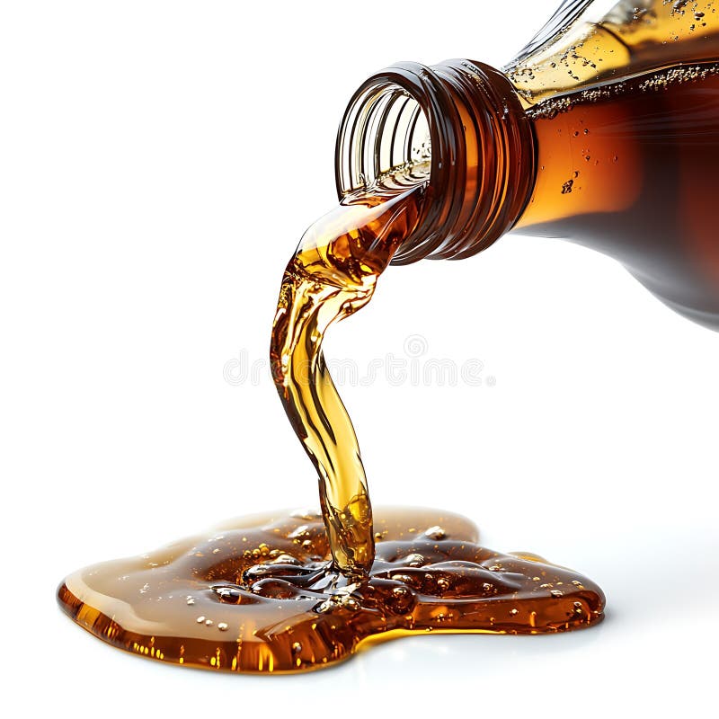 Brown Liquid Pouring from Bottle Stock Illustration - Illustration of ...