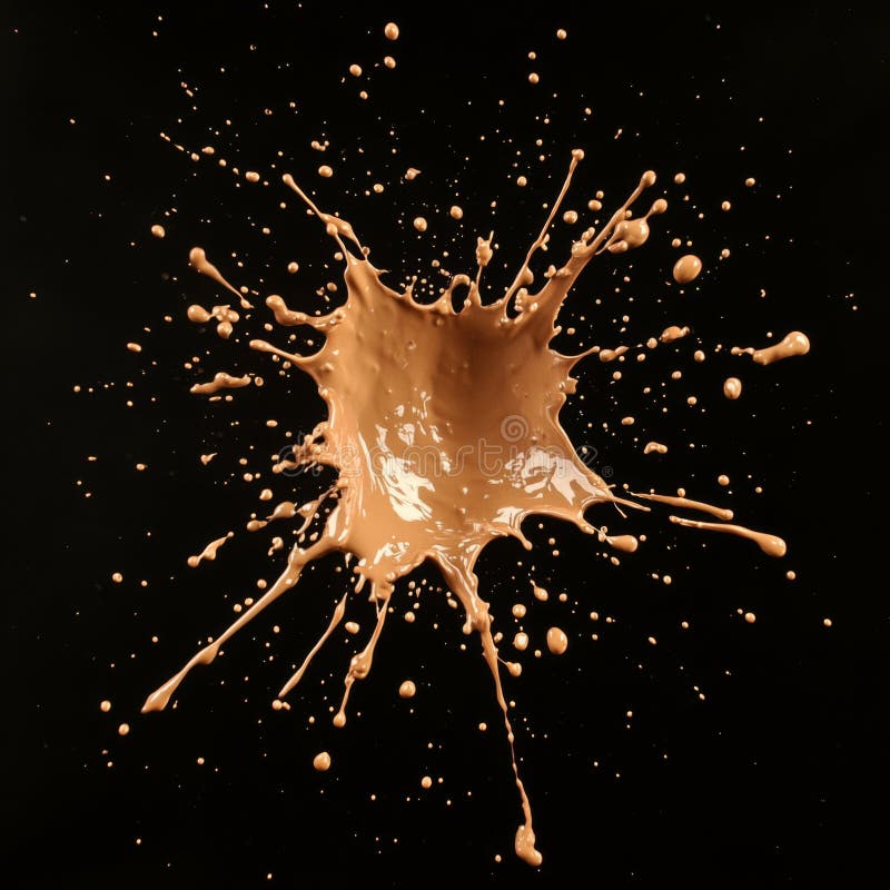 Brown Liquid Splash Dark Background Capturing Movement Energy Stock ...