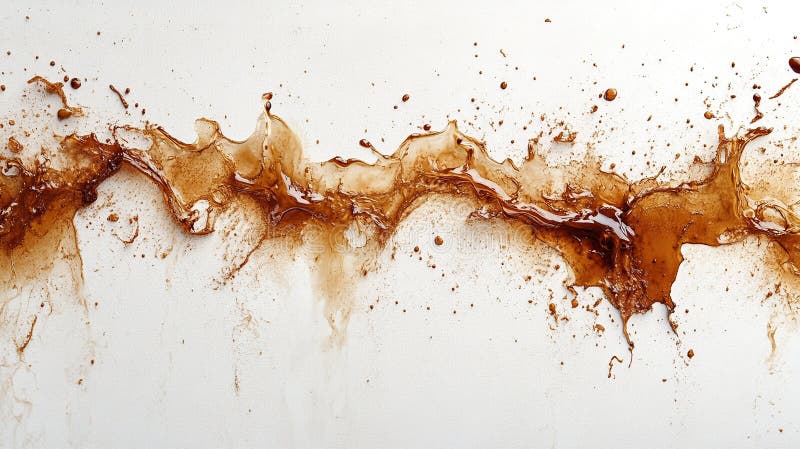 Brown Liquid Splash Flowing Across White Background Stock Illustration ...