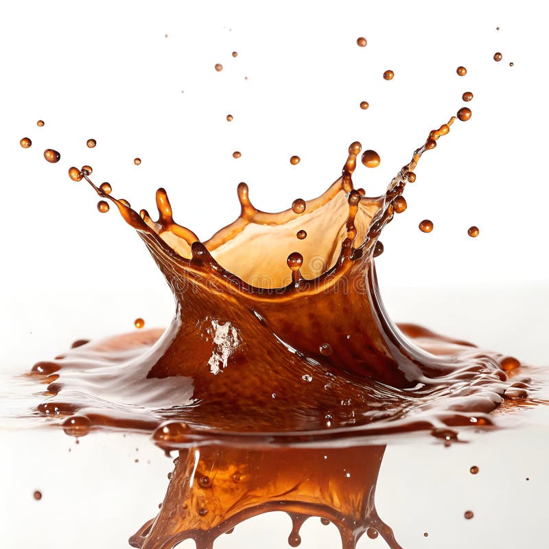 Brown Liquid Splash Isolated on White Background Stock Illustration ...