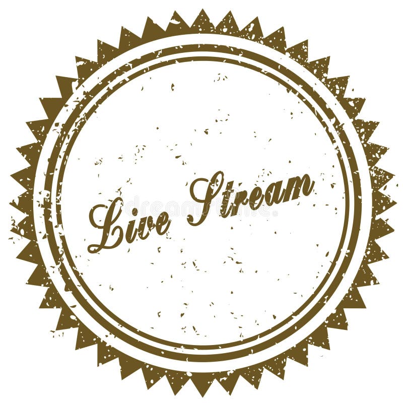 Brown LIVE STREAM Grunge Stamp Stock Illustration - Illustration of ...