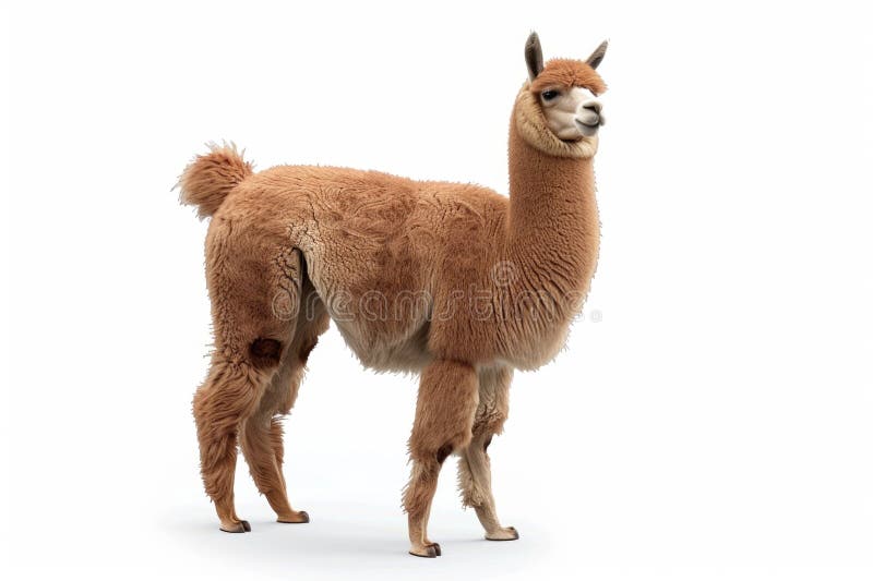 A Brown Llama Standing on a White Floor. Suitable for Various Projects ...