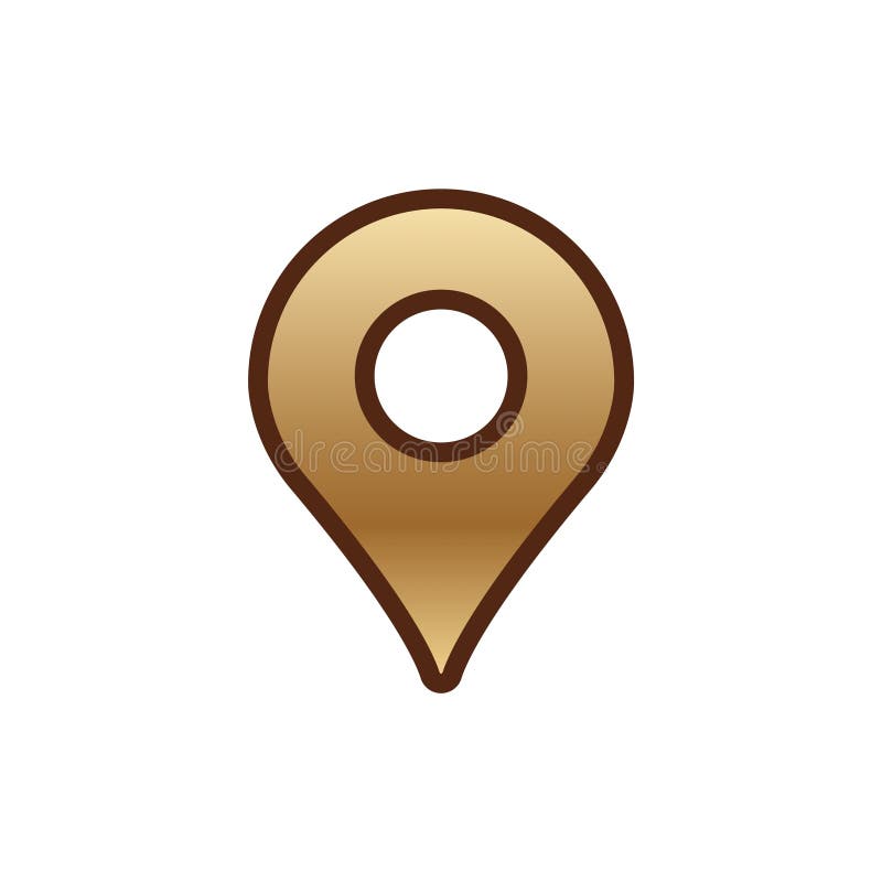 Brown Location Pin Icon with a Gradient Effect for Maps and Navigation ...