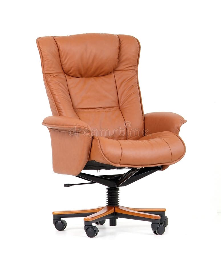 Brown luxury office chair stock image. Image of foot, reclining - 1886059