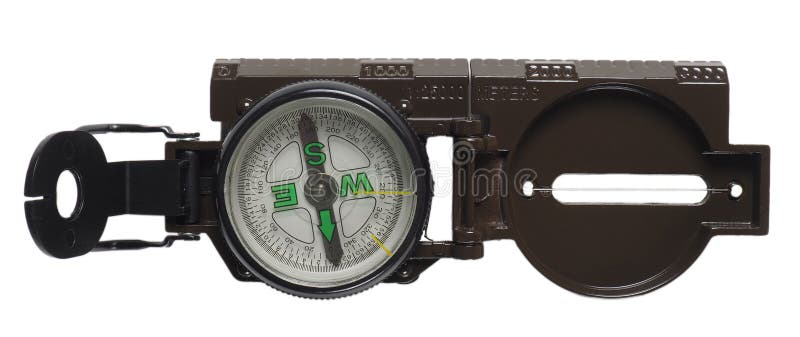 Brown Magnetic Compass on a White Stock Photo - Image of magnetic ...