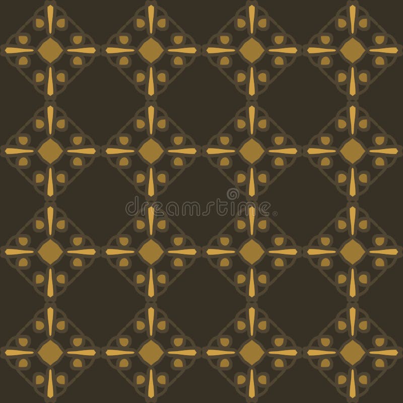 Brown Mandala Art Seamless Pattern Floral Design Background Vector ...