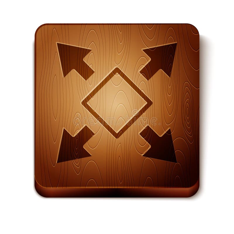 Brown Many Ways Directional Arrow Icon Isolated on White Background ...