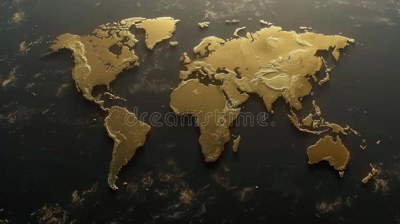 A Brown Map Pattern in Gold on Black Shows Earths Diverse Soil ...