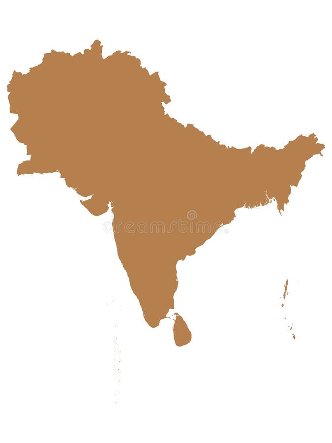 3D Map Brown of Asia on White Background Stock Illustration ...