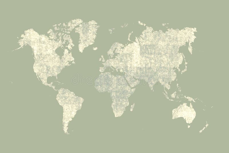 Brown Map of the World on Paper Stock Illustration - Illustration of ...