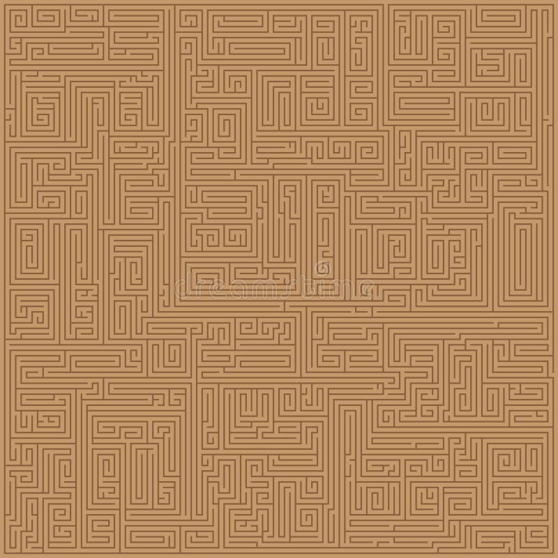 Brown Maze Seamless Pattern Stock Vector - Illustration of complicated ...