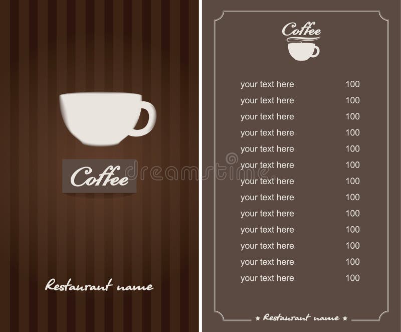 Brown menu stock vector. Illustration of food, porcelain - 28743260