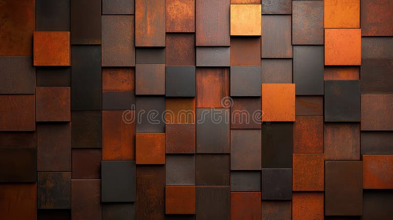 Brown Metal Tile Wall, Textured Architectural Design for Modern ...