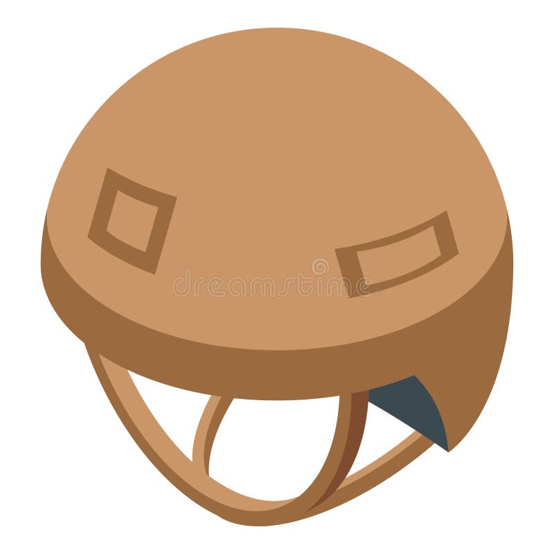 Brown Military Helmet with Protective Visor Isometric View Stock ...