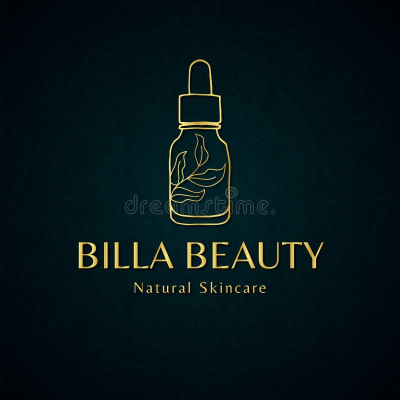 Golden Beauty Luxury Elegant Minimalist Skincare Logo Design Stock ...