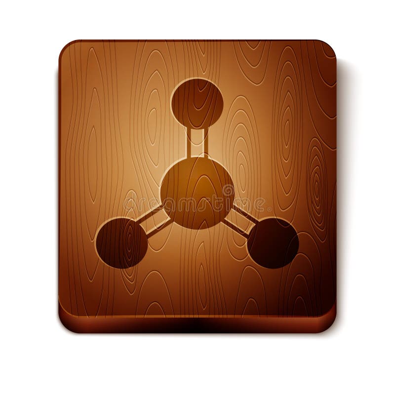 Brown Molecule Icon Isolated on White Background. Structure of ...