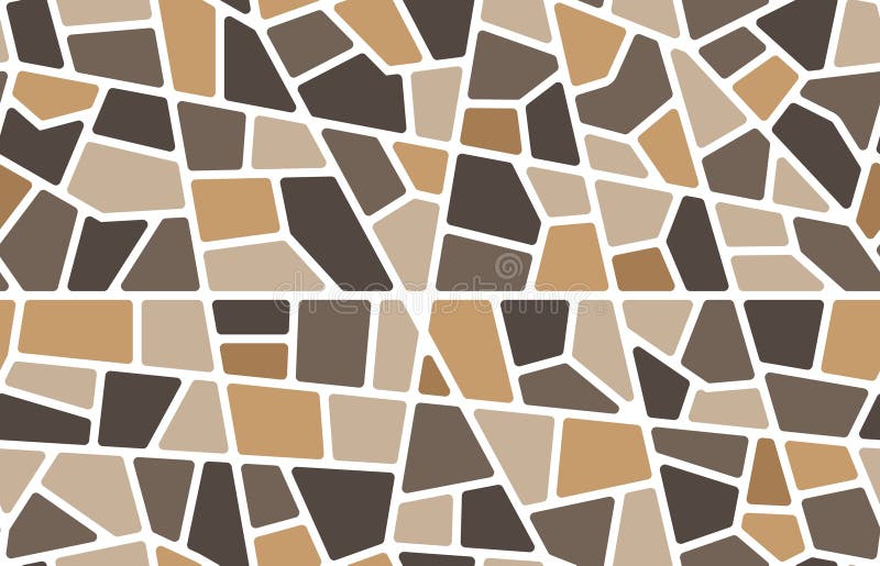 Brown Mosaic Stone Tile or Floor Seamless Pattern Stock Vector ...