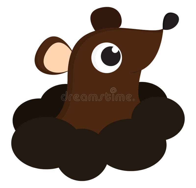 A Brown Mouse Digging the Earth Vector or Color Illustration Stock ...
