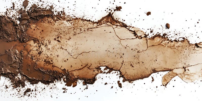 Brown Mud Splatter Isolated on White Background Stock Illustration ...