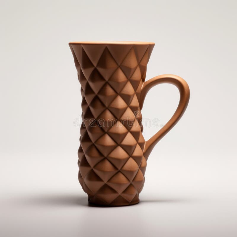 Geometric Design 3d Printed Brown Mug - Photo-realistic Still Life ...