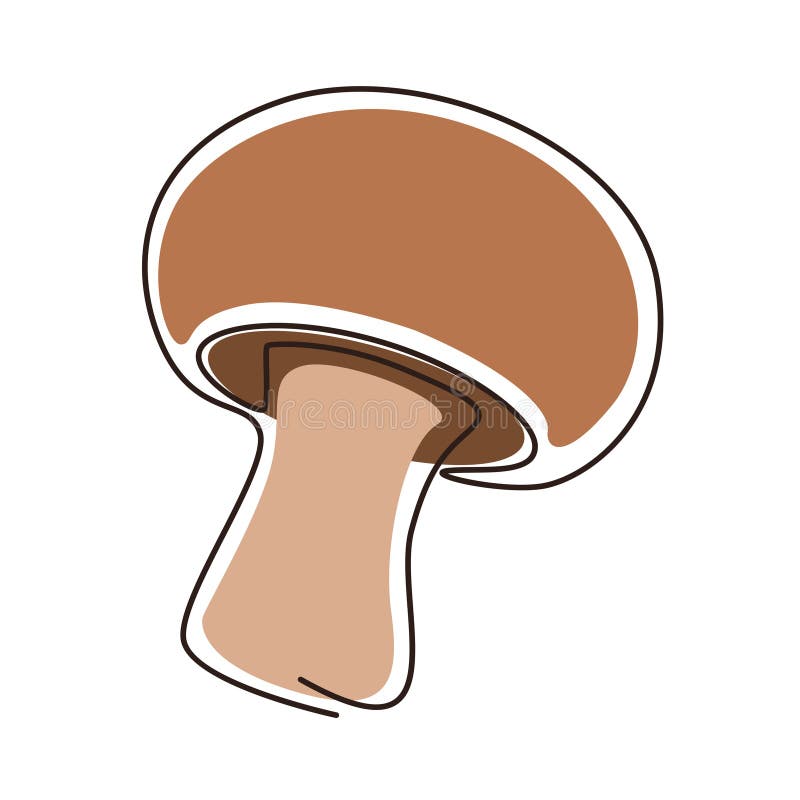 Brown Mushroom Icon Vector. Vector Stock Illustration - Illustration of ...