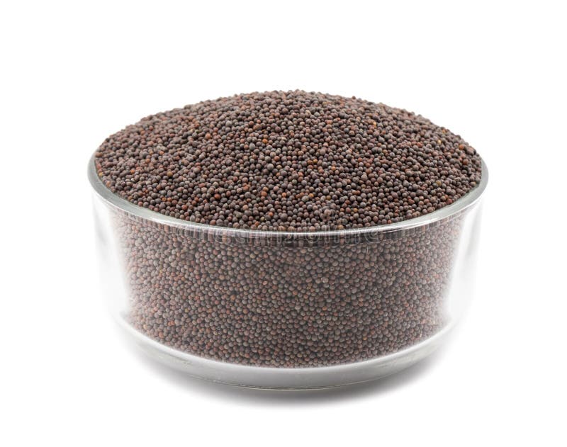 Brown Mustard Seeds Also Know As Rai Spice on White Background Stock ...
